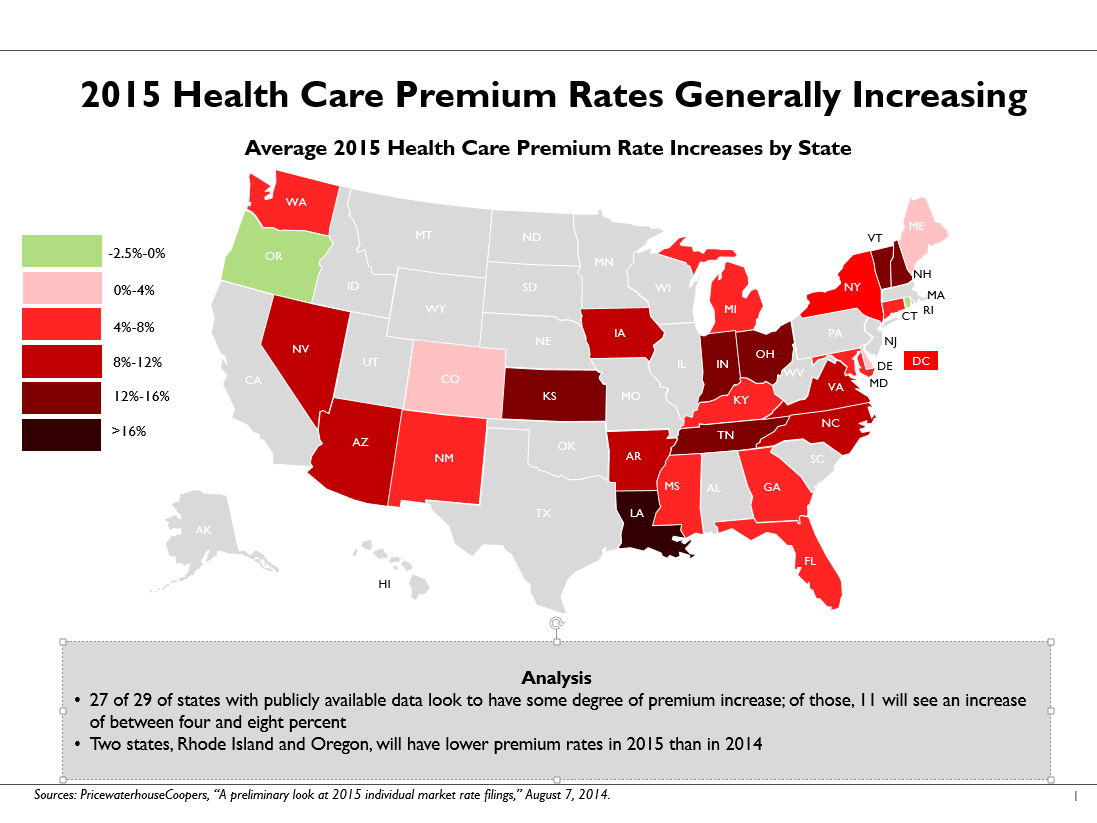 Map of Premium Rate Increases