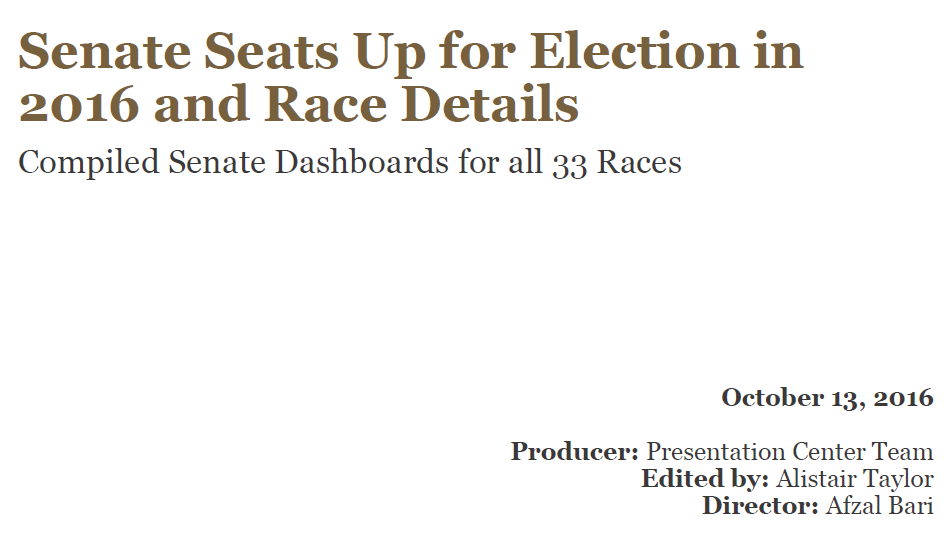 Senate seats up for election in 2016 and race details