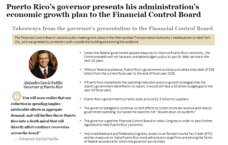 Puerto Rico presents economic growth plan to financial control board