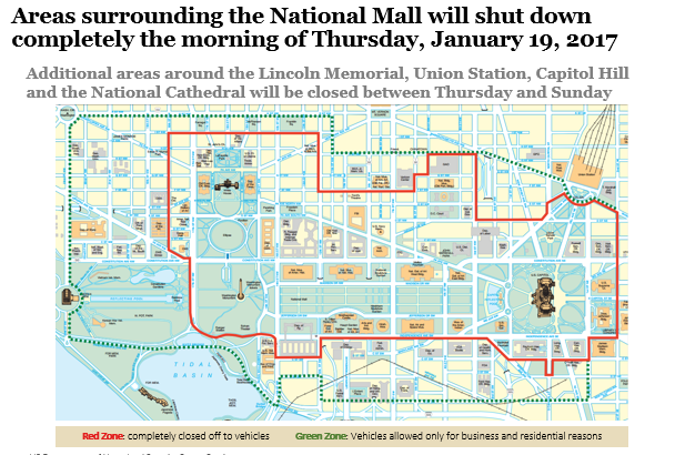 Maps for the 2017 Presidential Inauguration