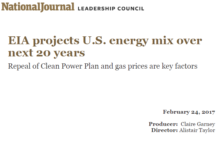 EIA projects U.S. energy mix over the next 20 years