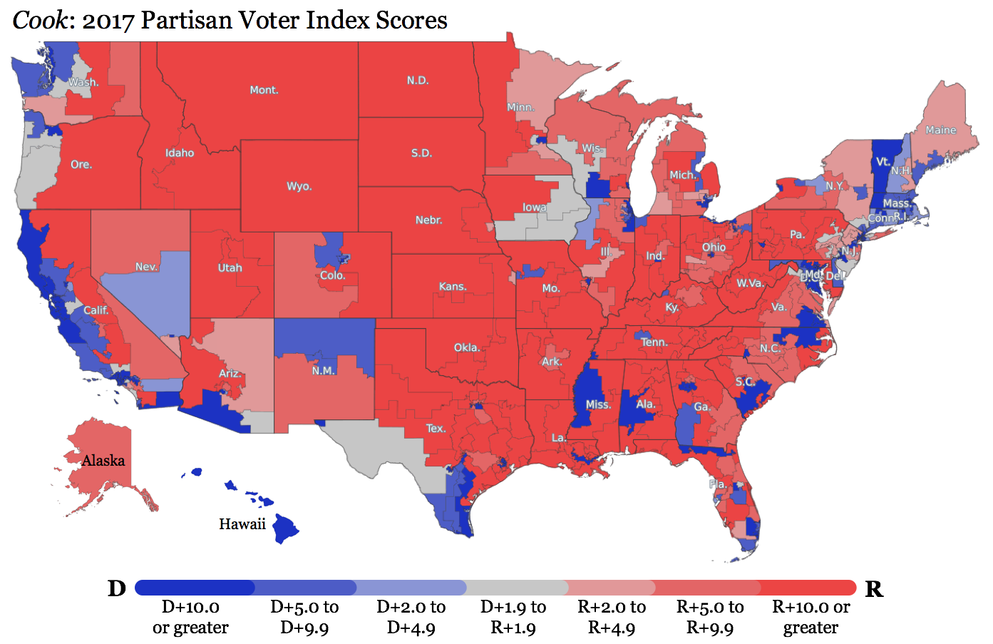 Cook PVI by congressional district