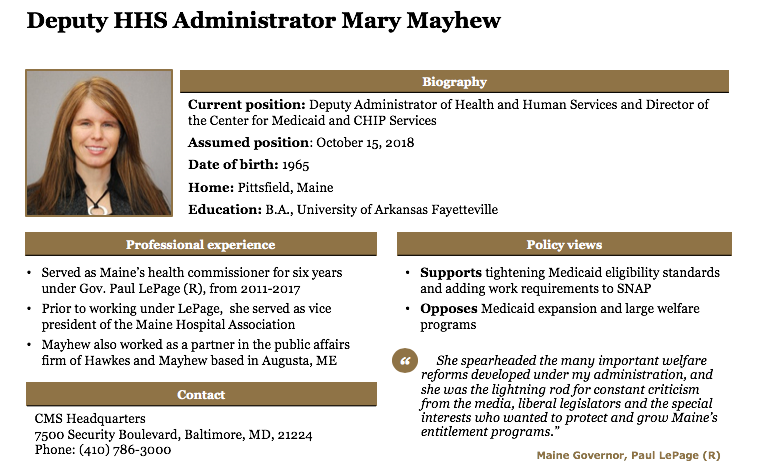Mary Mayhew profile