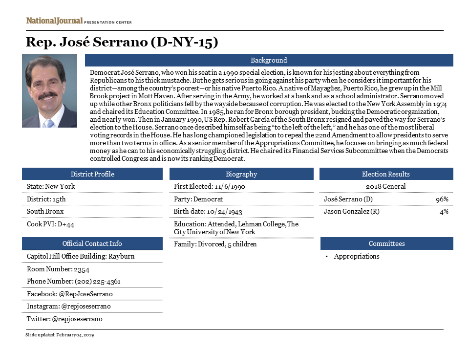 Former Rep. Jose Serrano profile