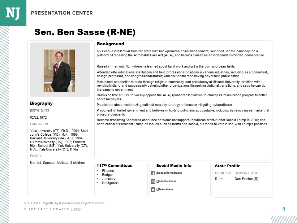 Sen. Benjamin Sasse (R-NE)