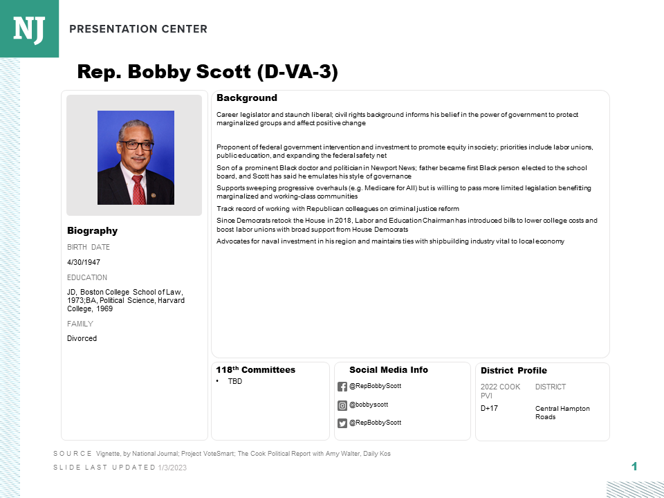 Rep. Bobby Scott (D-VA-3)