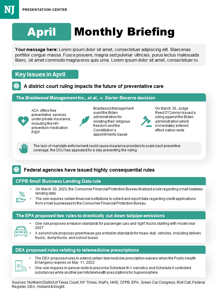 Monthly Policy Briefing: April 2023