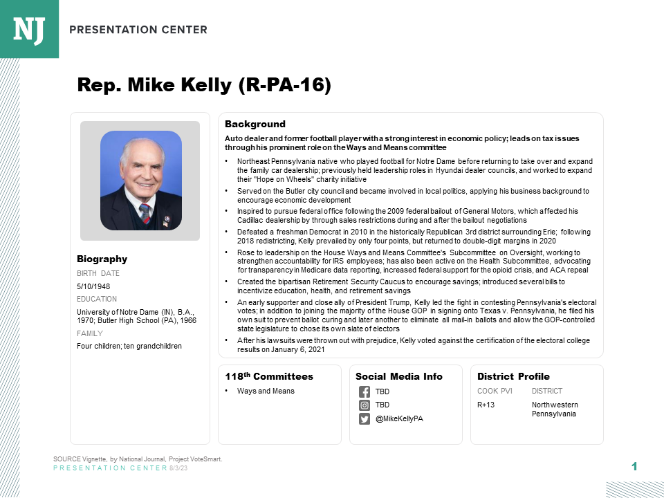 Rep. Mike Kelly (R-PA-16)