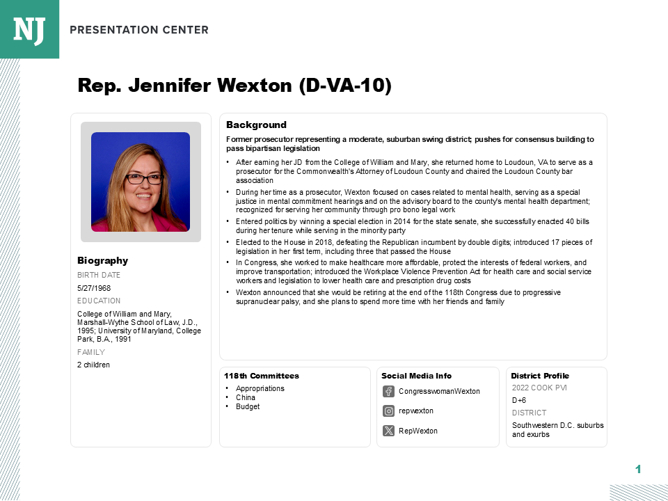 Rep. Jennifer Wexton (D-VA-10)