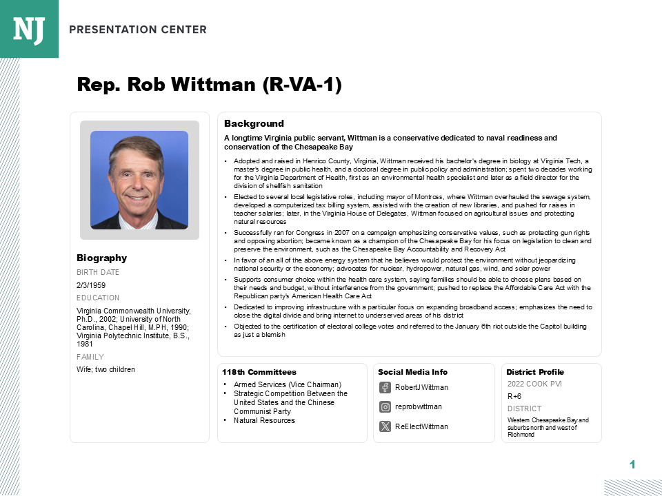 Rep. Rob Wittman (R-VA-1)