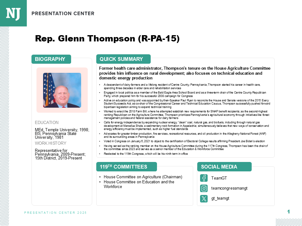 Rep. Glenn Thompson (R-PA-15)