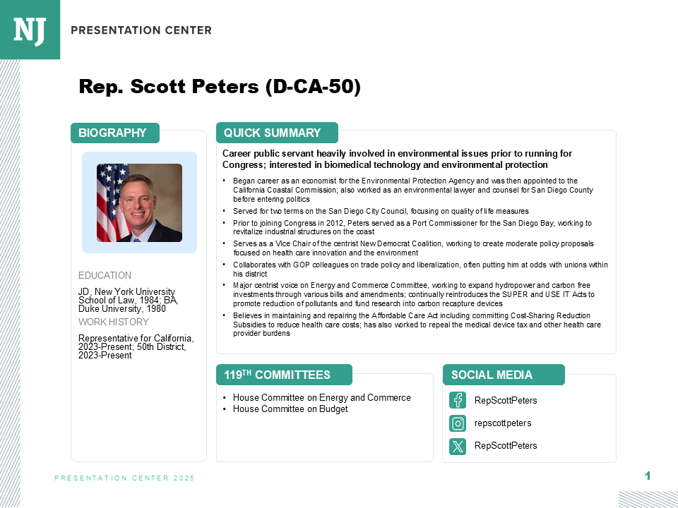 Rep. Scott Peters (D-CA-50)