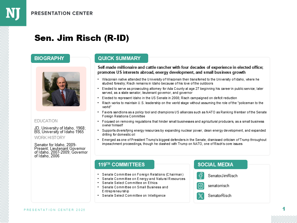 Sen. Jim Risch (R-ID)